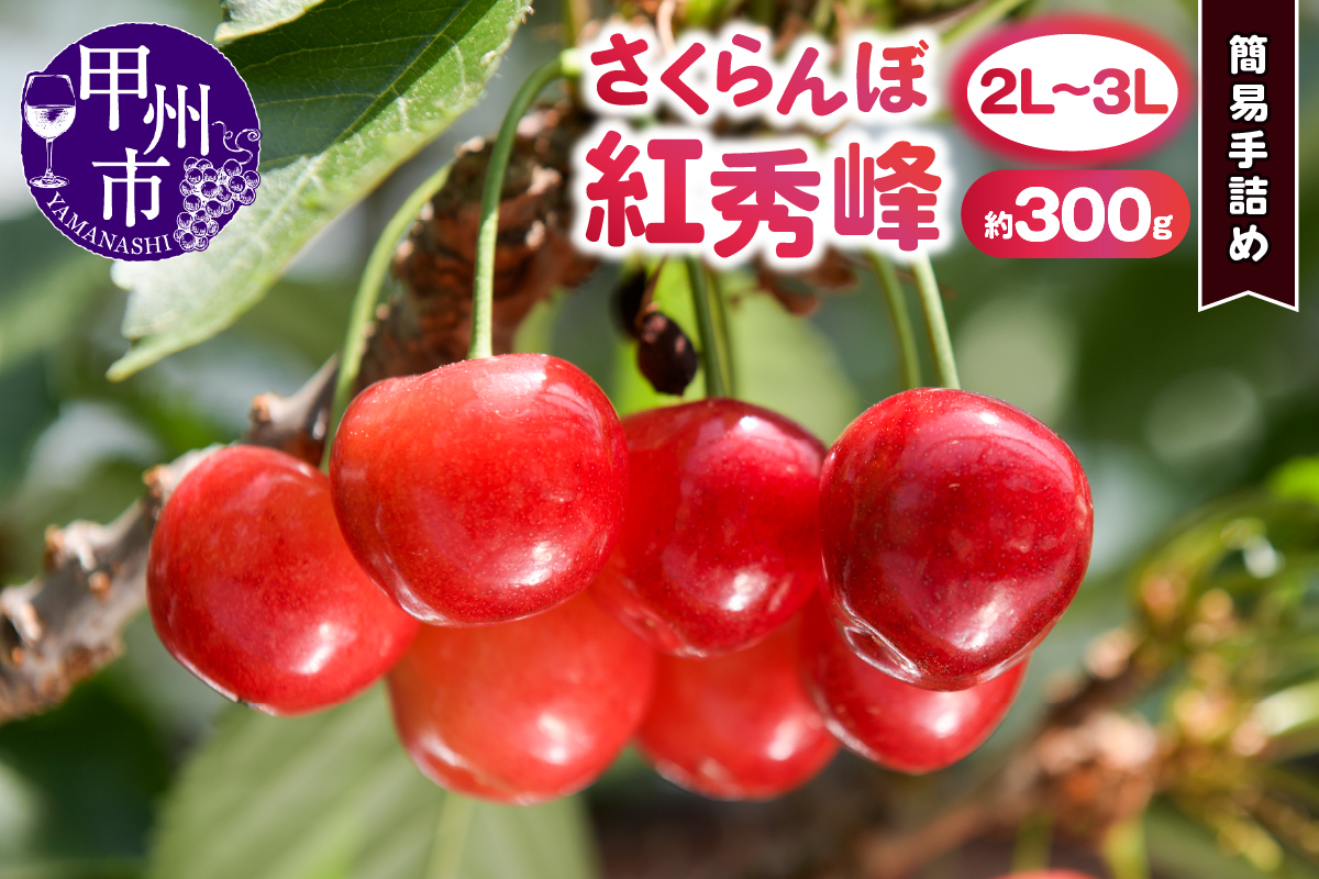 甲州市産大粒さくらんぼ 童夢の「紅秀峰」簡易手詰め（約300g 2L～3Lサイズ）【2025年発送】（DOM）B13-141: 甲州市ANAのふるさと納税｜ANAのマイルが「貯まる」