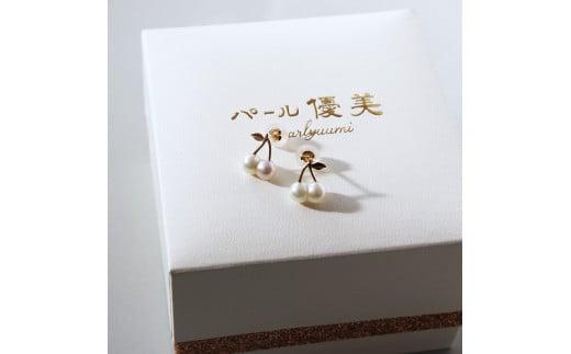 双子真珠 ツインパール アコヤ真珠 無調色 ナチュラルカラー K18 チェリーピアス / 18金 あこや ピアス 真珠 伊勢志摩 志摩 アクセサリー ギフト パール ホワイトデー クリスマス ...