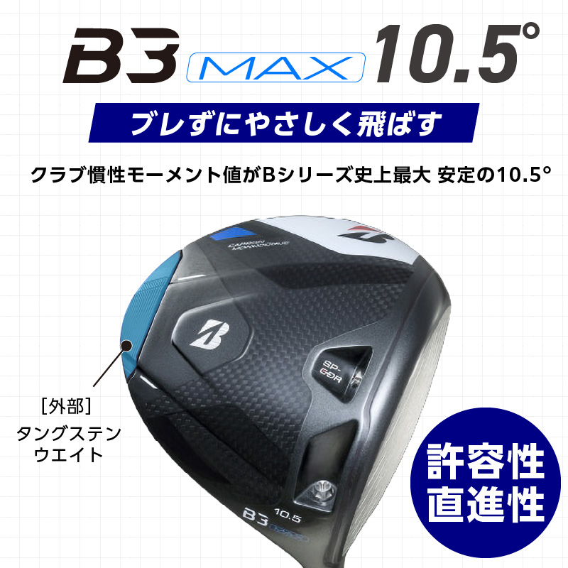 【2024年4月5日発売】 B3MAX DRIVER（SPEEDER NX GREENモデル）_ロフト 10.5_ブリヂストン ゴルフ クラブ ドライバー B3MAX B3 マックス スピー ...