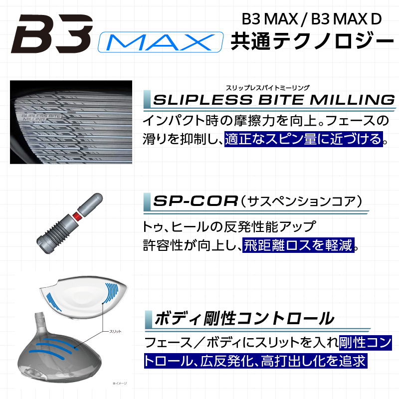 【2024年4月5日発売】 B3MAX DRIVER（VANQUISH BS40 MAXモデル）_ロフト 9.5_ブリヂストン ゴルフ クラブ ドライバー B3MAX B3 マックス バン ...