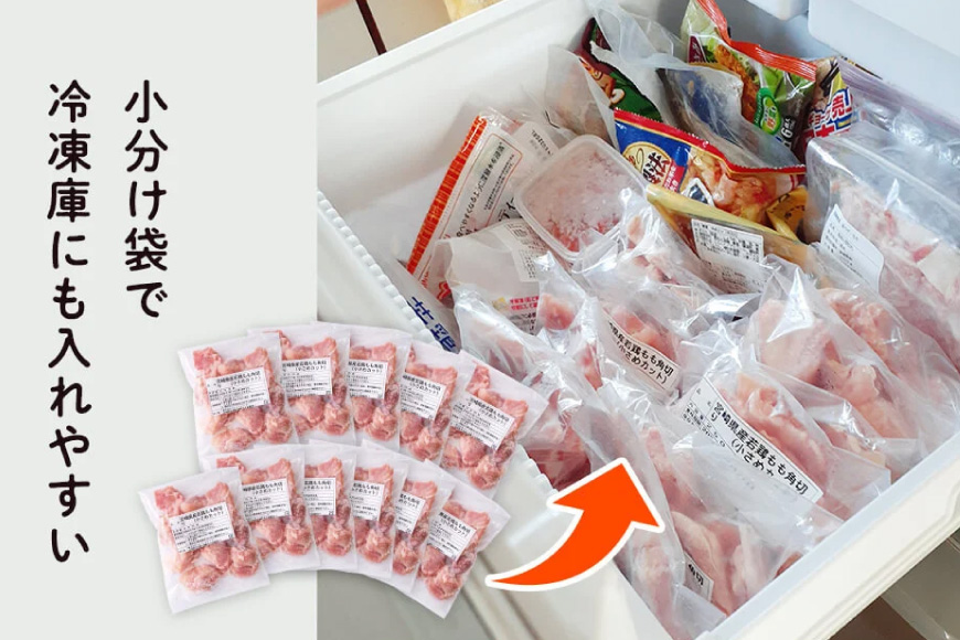 定期便 6回 肉 宮崎県産若鶏モモ切身IQF 3kg×6 計18kg [九州児湯フーズ 宮崎県 美郷町 31aj0063] 冷凍 小分け 個包装 鶏肉 鶏もも肉 もも モモ もも肉 モモ肉 ...